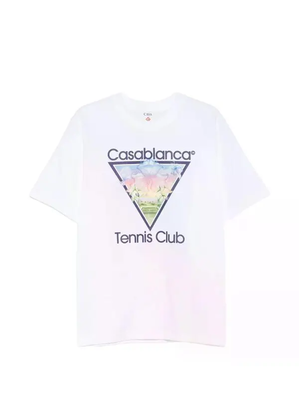 Casablanca Tennis Club Icon Graphic-print T-shirt - White