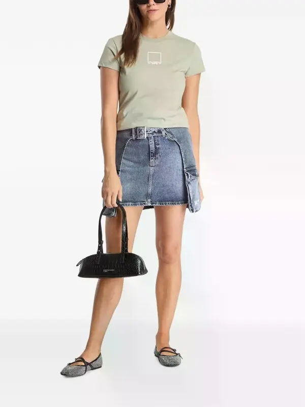 Karl Lagerfeld Logo Print Crew Neck T-shirt - Green