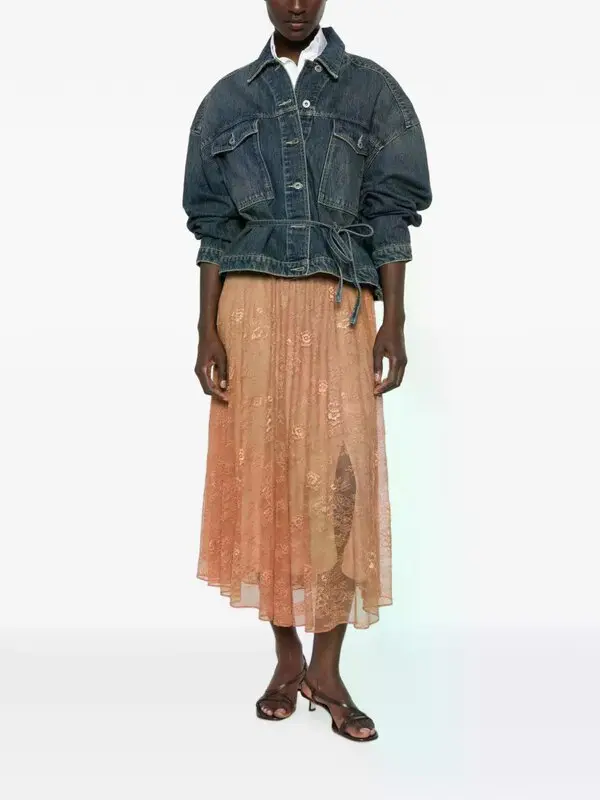 FORTE_FORTE Chantilly Lace Midi Skirt - Neutrals