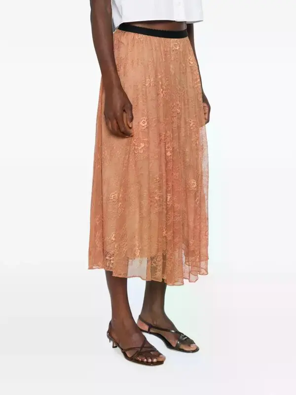 FORTE_FORTE Chantilly Lace Midi Skirt - Neutrals