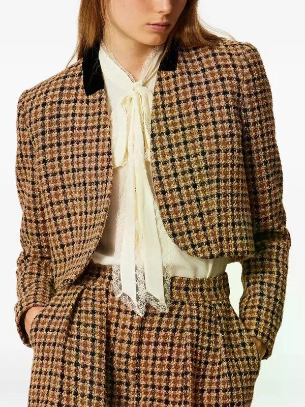 TWINSET Bouclé Check Spencer Jacket