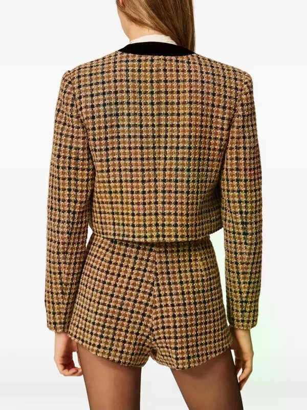 TWINSET Bouclé Check Spencer Jacket
