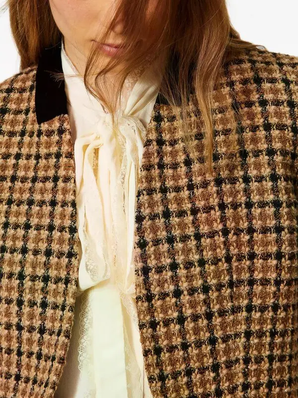 TWINSET Bouclé Check Spencer Jacket