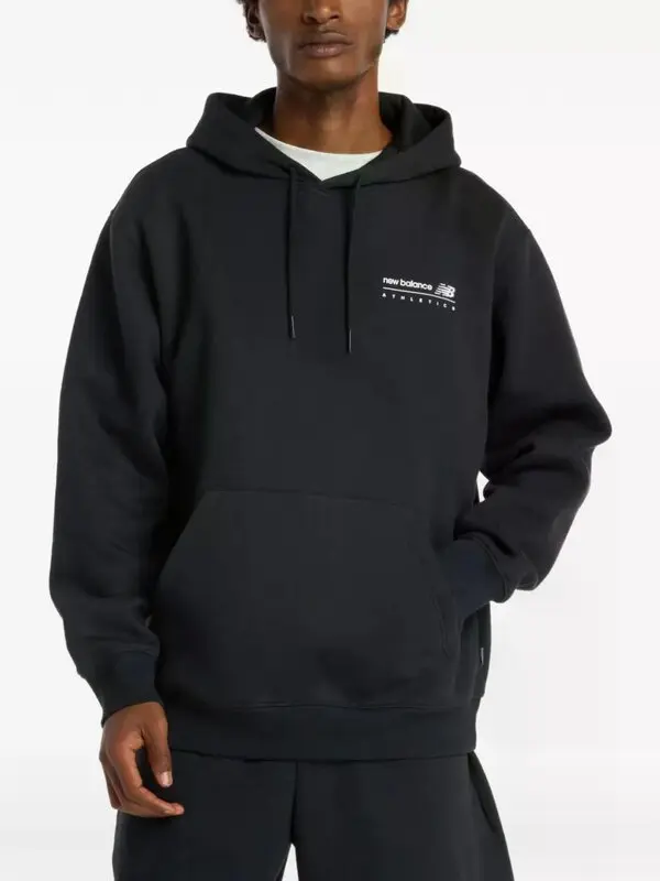 NEW BALANCE Logo-embroidered Hoodie - Black