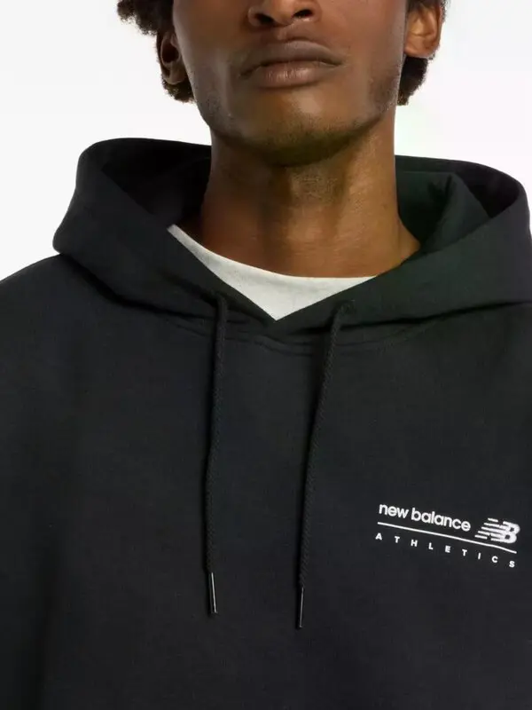 NEW BALANCE Logo-embroidered Hoodie - Black