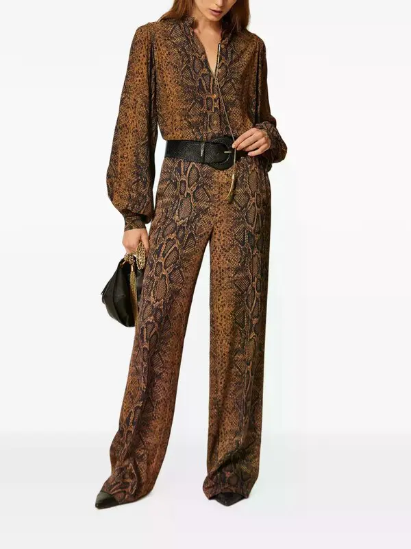 TWINSET Python Print Wide-leg Trousers