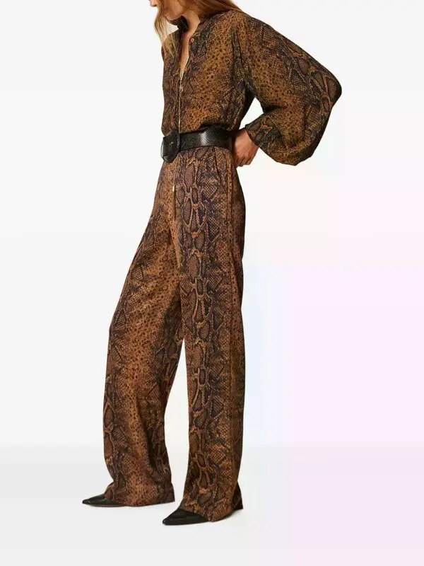 TWINSET Python Print Wide-leg Trousers