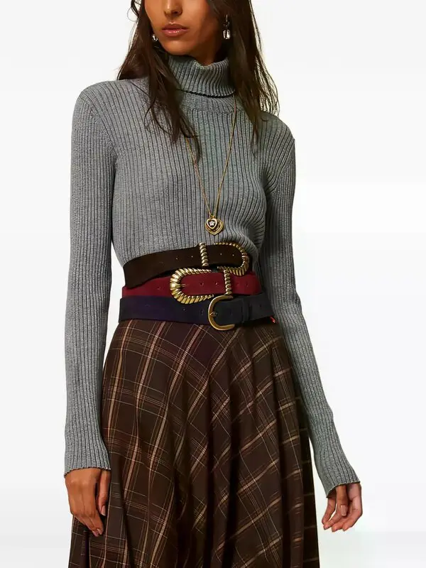TWINSET Ribbed Knit Roll-neck Jumper