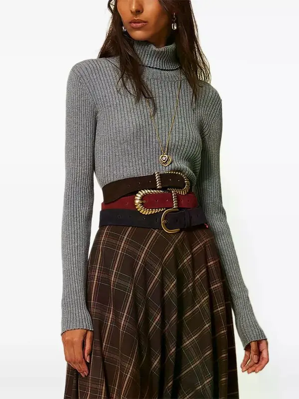 TWINSET Ribbed Knit Roll-neck Jumper