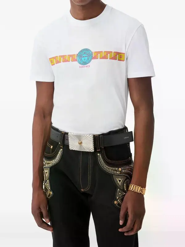 Versace Printed Cotton-jersey Slim T-shirt