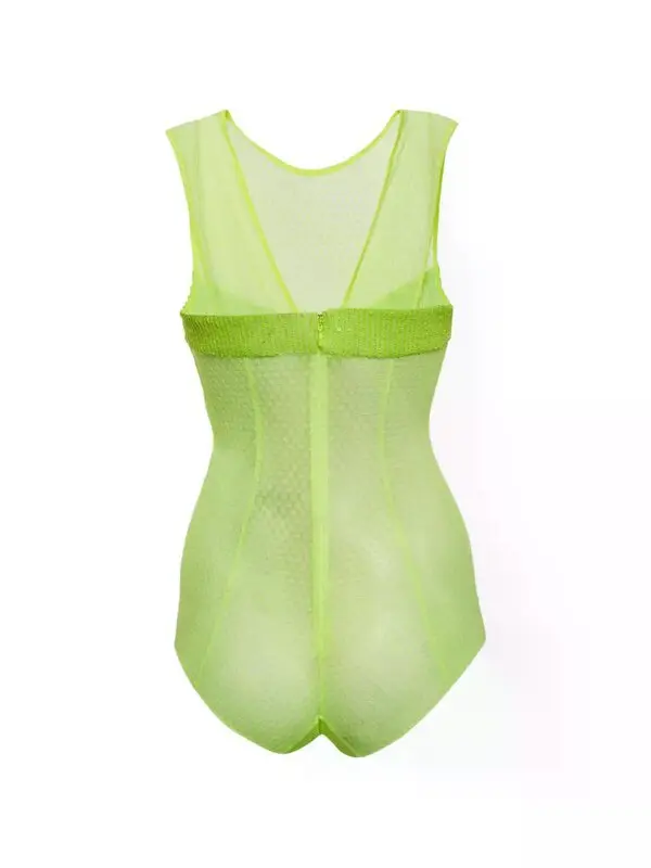 Elisabetta Franchi Sequined Sleeveless Bodysuit
