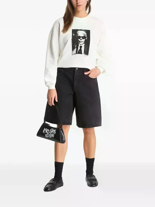 Karl Lagerfeld Graphic Print Crewneck Sweatshirt - White