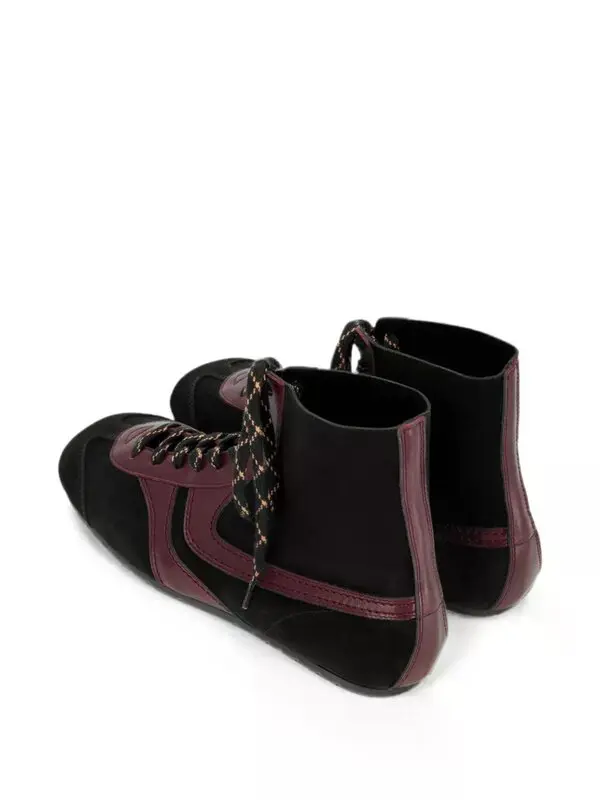 Dries Van Noten Suede High Top Sneakers With Leather Panels