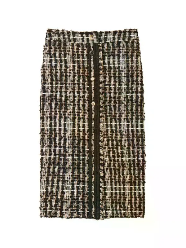 TWINSET Bouclé Midi Skirt With Buttons