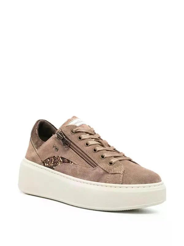 NEROGIARDINI Zip-up Sneakers With Glitter Detail