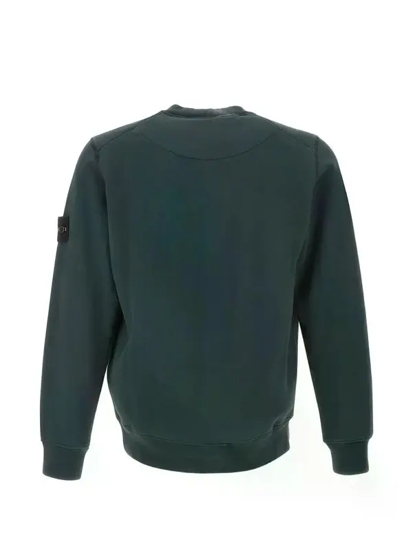Stone Island 610060 Organic-cotton-fleece Regular-fit Crewneck Sweatshirt With Raglan Sleeves - Green