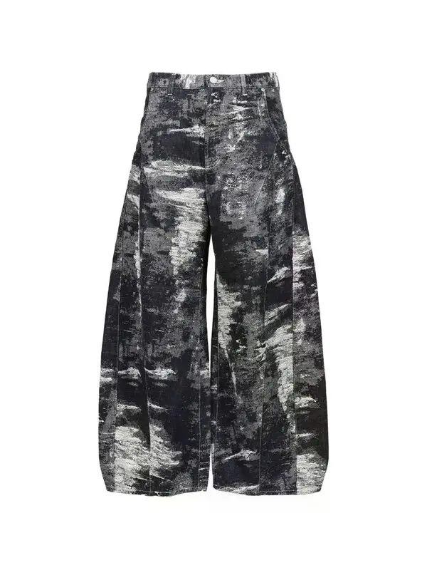 TAAKK Abstract Pattern Wide Leg Jeans
