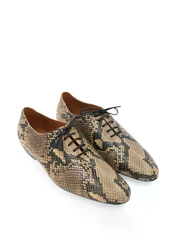 Dries Van Noten Snakeskin Effect Leather Oxford Shoes