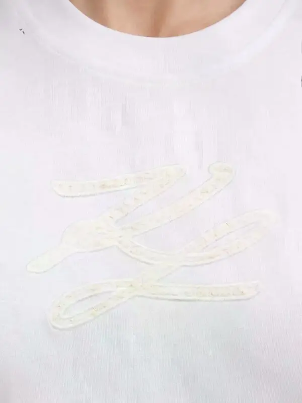 Karl Lagerfeld Embroidered-logo T-shirt