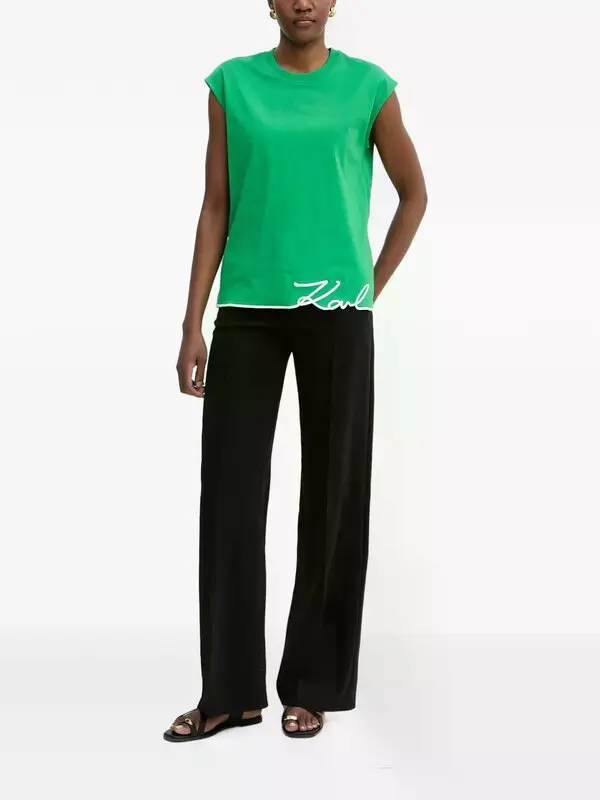 Karl Lagerfeld Embroidered Logo Sleeveless T-shirt