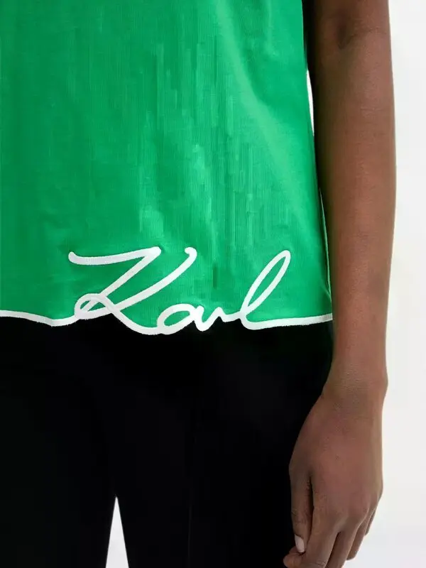 Karl Lagerfeld Embroidered Logo Sleeveless T-shirt