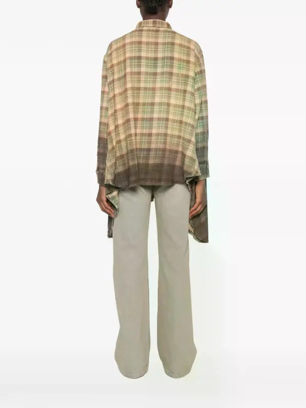 R13 Plaid-patterned Draped Shirt