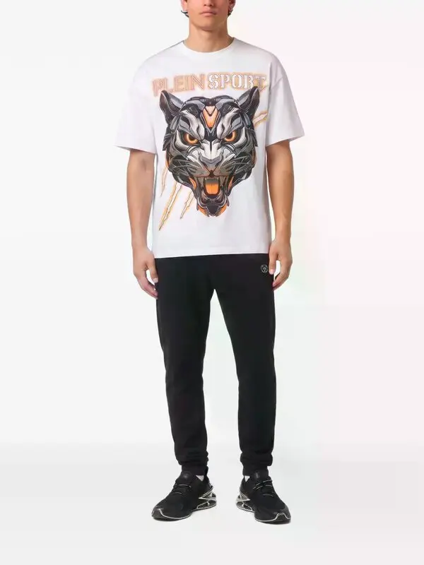 PLEIN SPORT Tiger-print Logo-print T-shirt