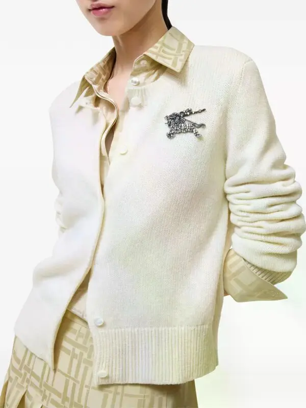 Burberry Knight Embellished Wool Cashmere Cardigan