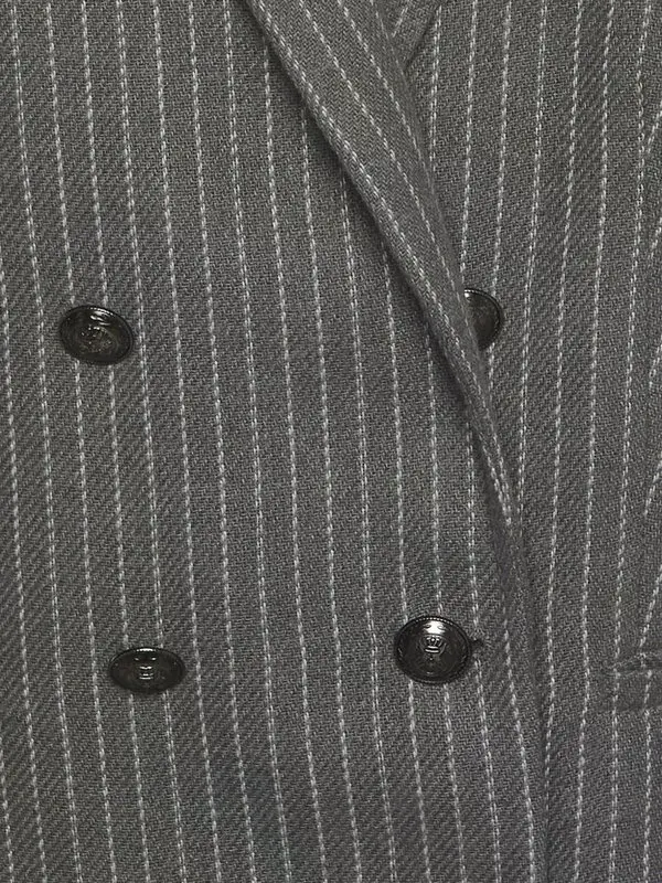 L'Agence Double-breasted Pinstriped Blazer