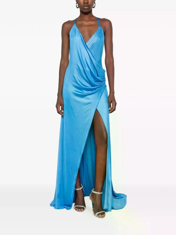 ALESSANDRO LEGORA Crossover-neck Maxi Dress