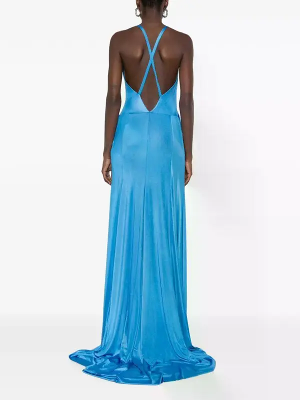 ALESSANDRO LEGORA Crossover-neck Maxi Dress