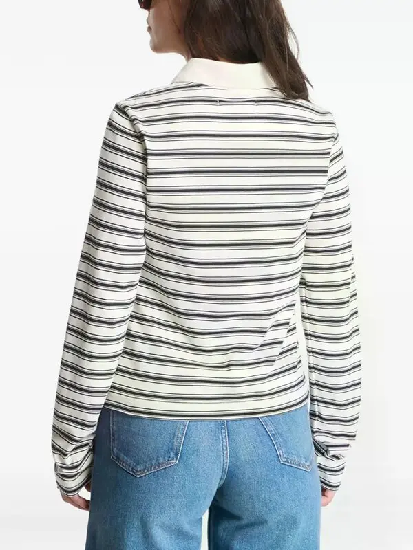 SAMSOE SAMSOE Striped Long-sleeve Polo Shirt