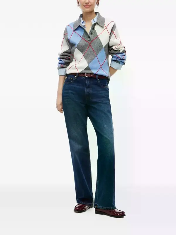 Tommy Hilfiger Argyle Knit Polo Sweater