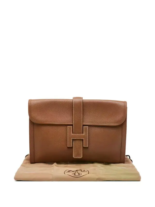 Hermès 1997 29 Jige Leather Clutch Bag