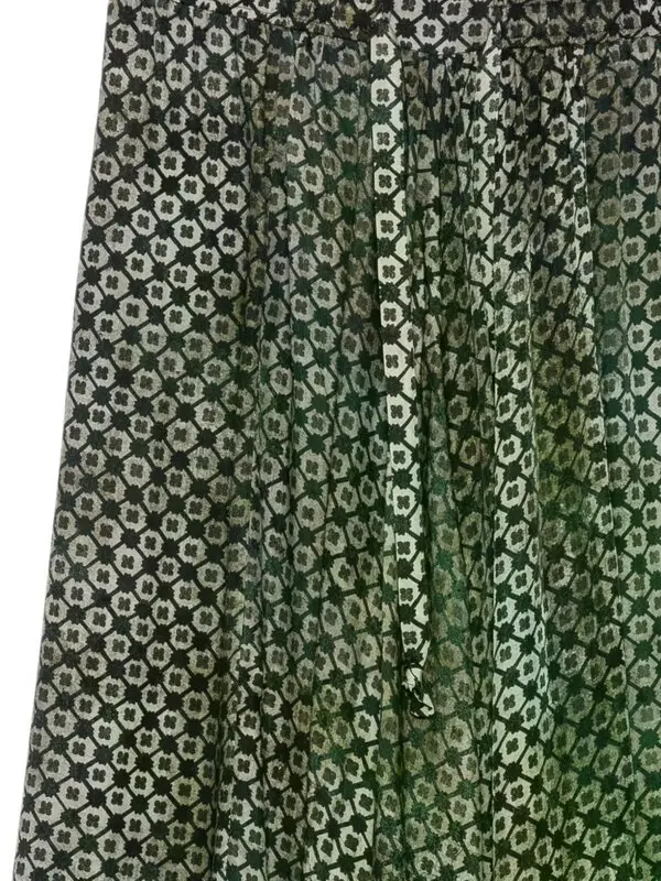 ZIGGY CHEN Geometric Print Drawstring Skirt