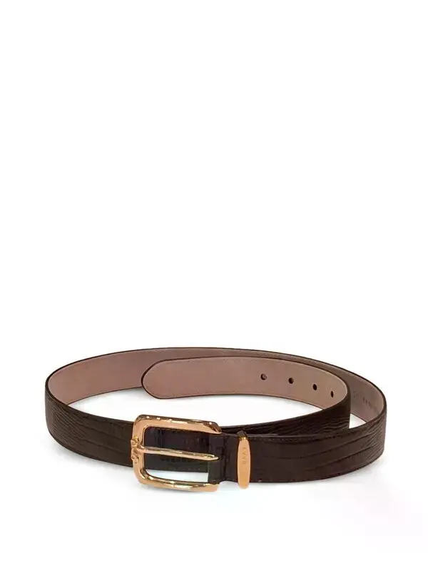 Elie Saab Crocodile-effect Leather Belt - Brown