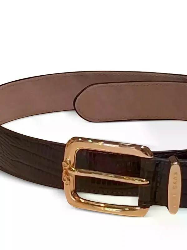 Elie Saab Crocodile-effect Leather Belt - Brown