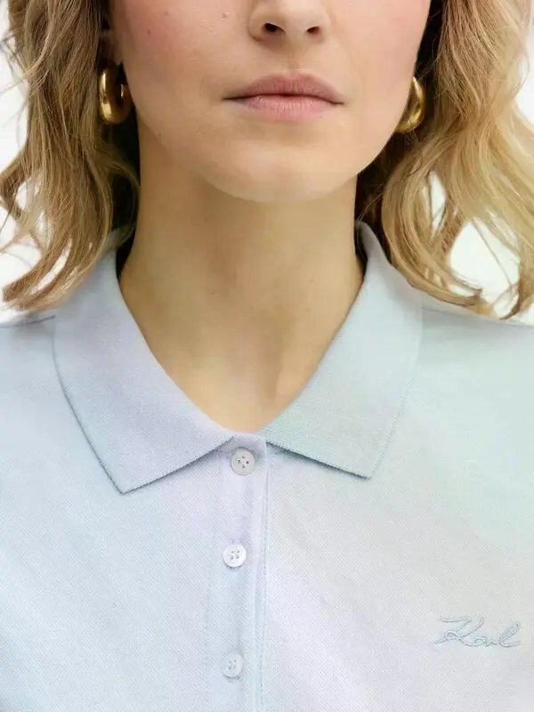 Karl Lagerfeld Signature Piqué Polo Shirt