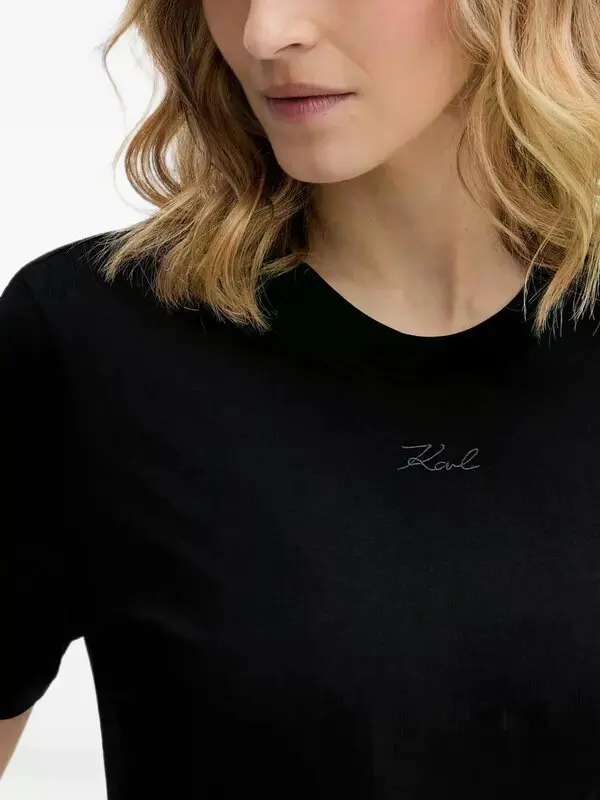 Karl Lagerfeld Logo-embroidered T-shirt