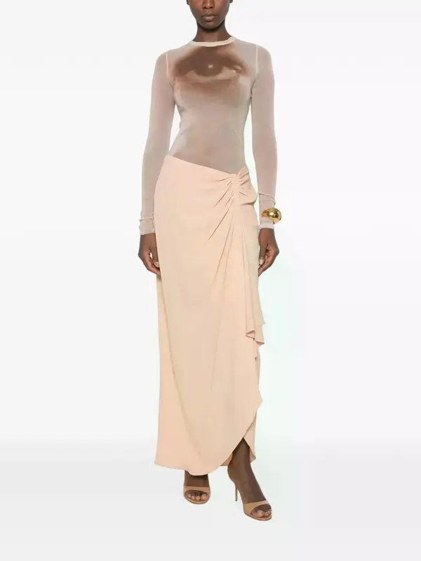 JEAN PAUL GAULTIER Sheer Paneled Long-sleeve Top - Neutrals