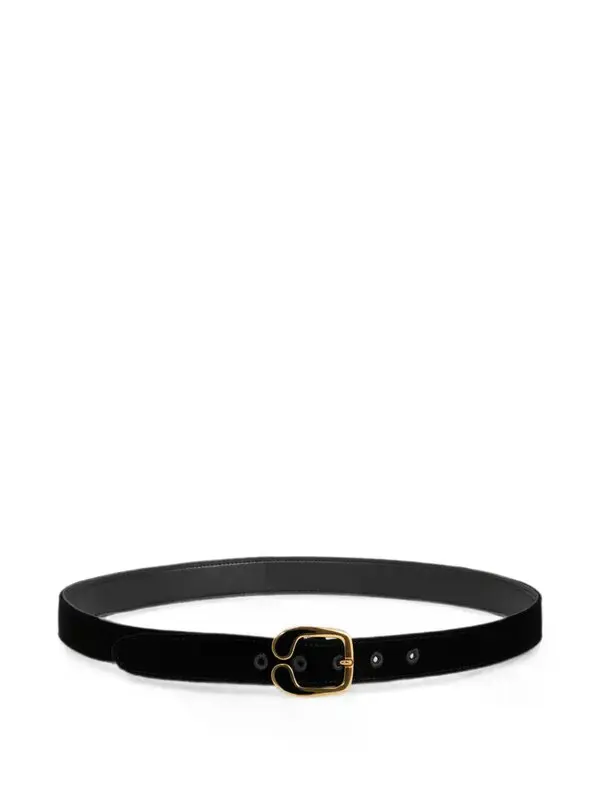 Etro Velvet Belt With Enamelled Paisley Buckle - Black