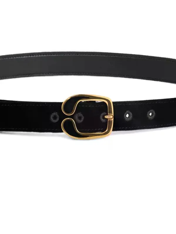 Etro Velvet Belt With Enamelled Paisley Buckle