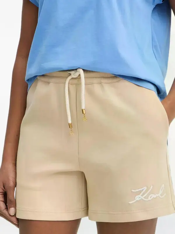 Karl Lagerfeld Rope Detail Jersey Shorts - Neutrals