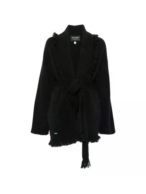 Alanui Fringe-trim Belted Cardigan - Black