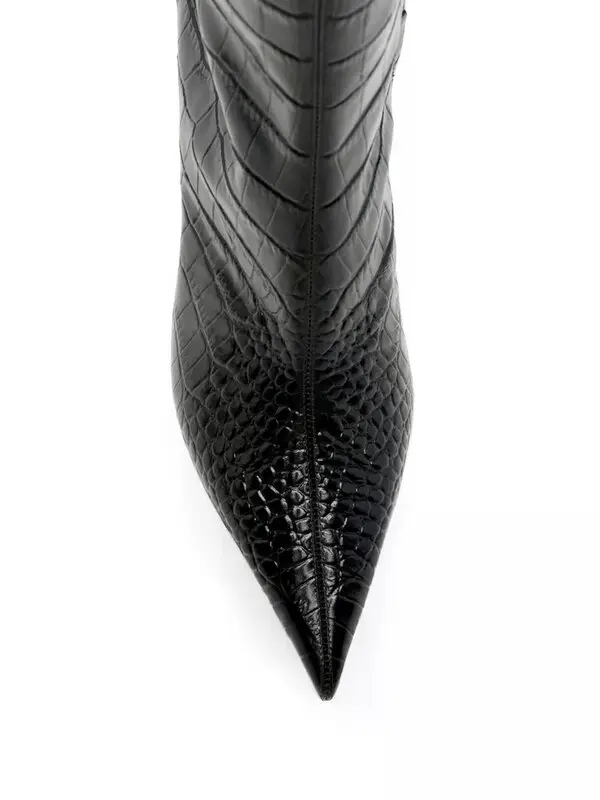 Paris Texas Vera Croc-effect Leather Boots