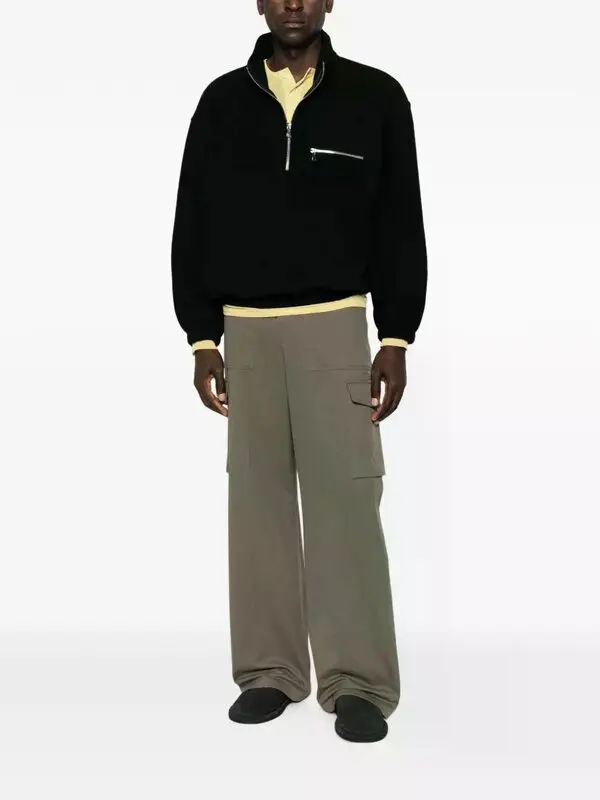 RIER Quarter-zip Fleece Sweatshirt - Black