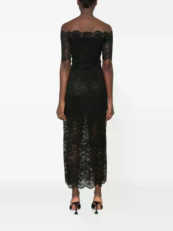 Rabanne Off-the-shoulder Lace Maxi Dress - Black
