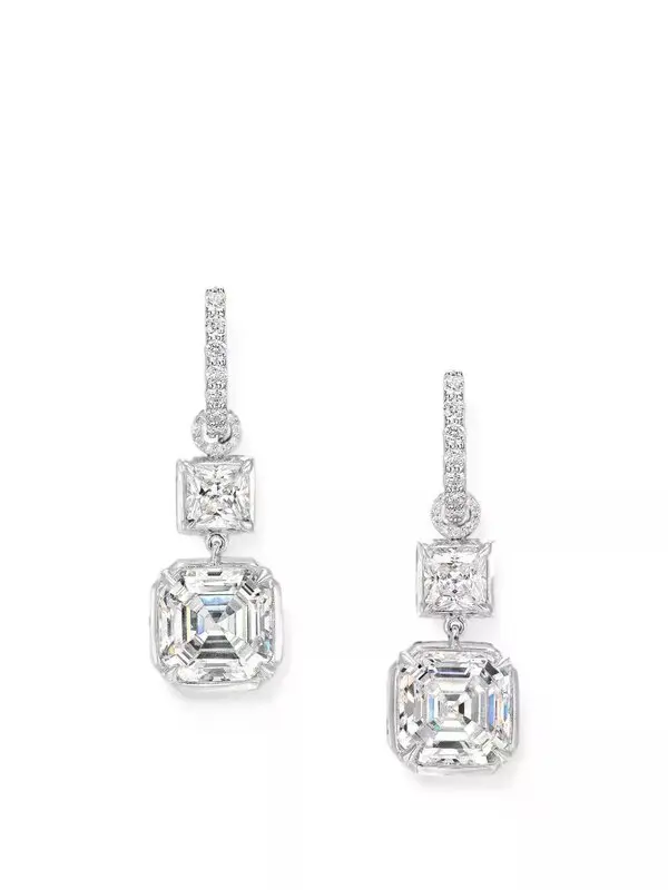 ANABELA CHAN Asscher Diamond Pendant Hoop Earrings