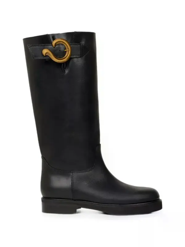Etro Leather Boots With Paisley Buckle