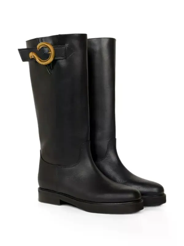 Etro Leather Boots With Paisley Buckle